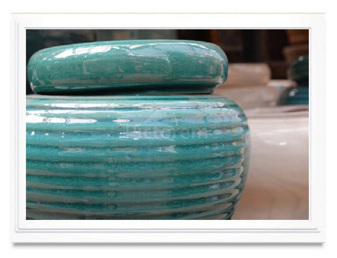 Turquoise Pottery Note Card, Pottery Stationary, Blank Inside Card ...