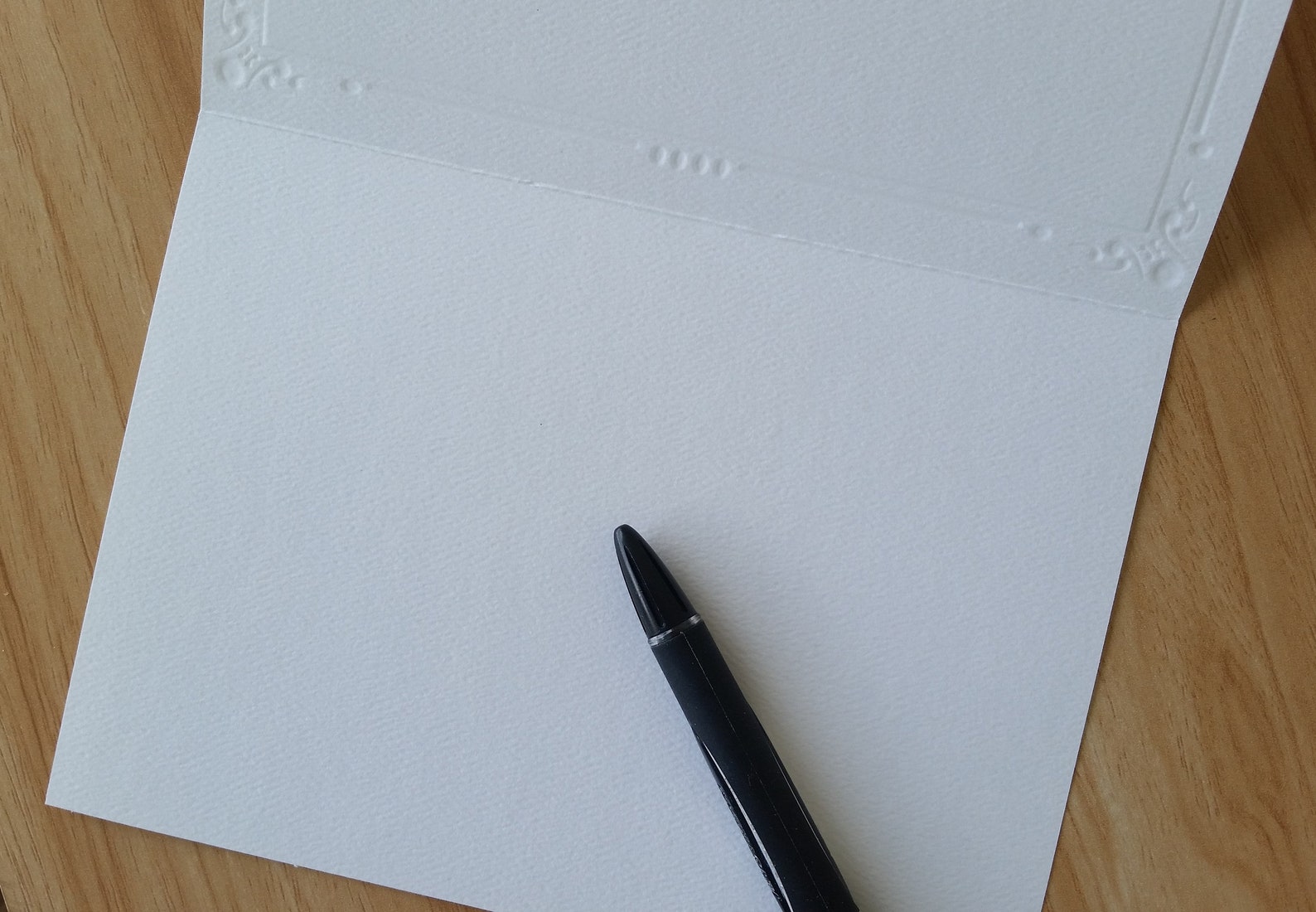 Blue Floral Note Card, Blue Floral Stationary, Blank Inside Card ...