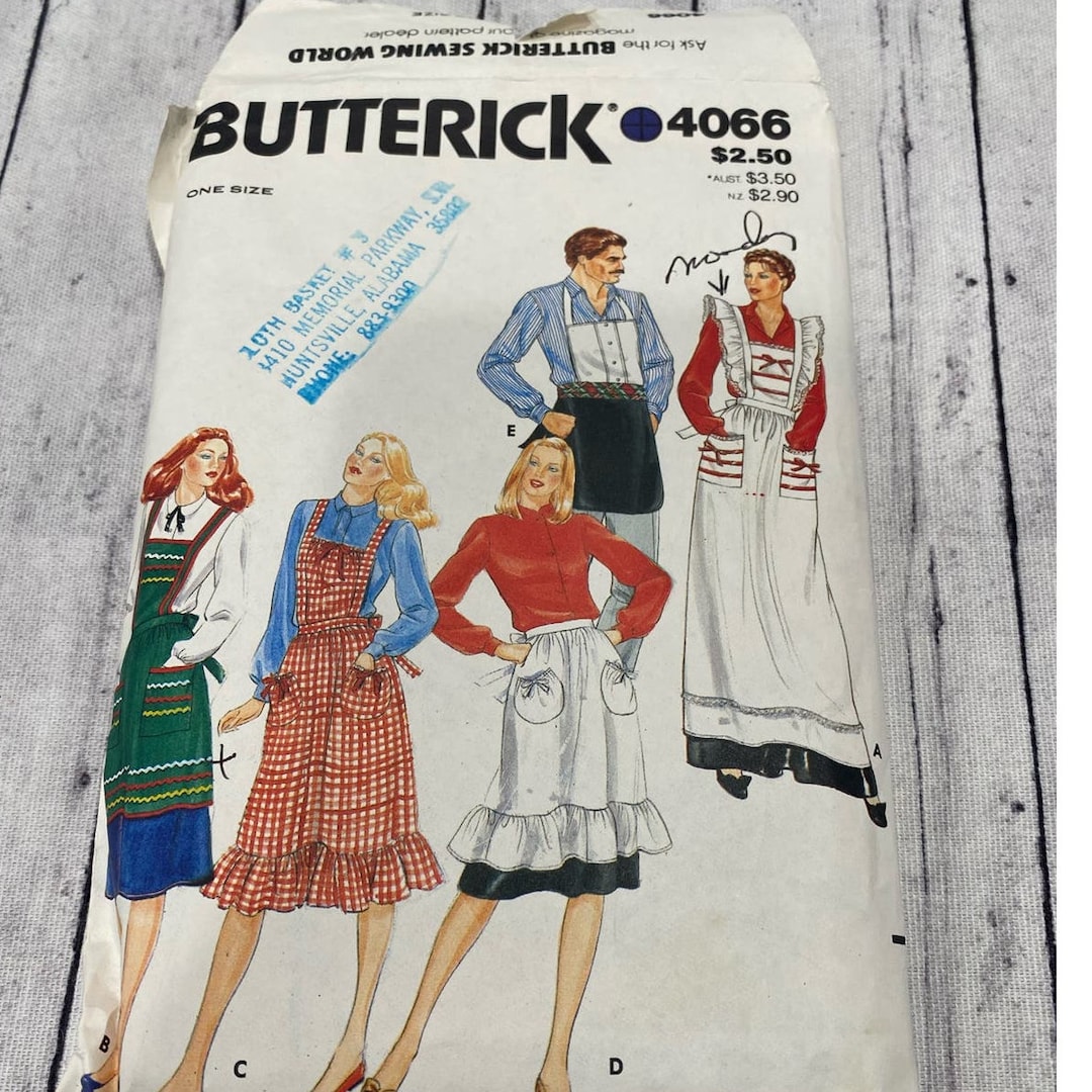 Vintage Butterick Apron Sewing Pattern 4066 Unisex 1970s Cut - Etsy