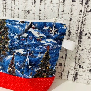 Small Knitting Project Bag Christmas Sock Sack Craft Tote - Etsy