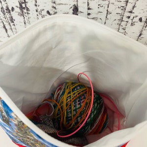 Small Knitting Project Bag Christmas Sock Sack Craft Tote - Etsy