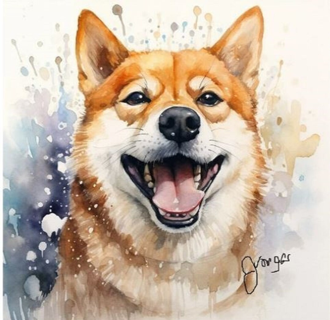 Shiba Inu Painting/ Shiba Inu Art/ Dog Painting/ Fine Art - Etsy