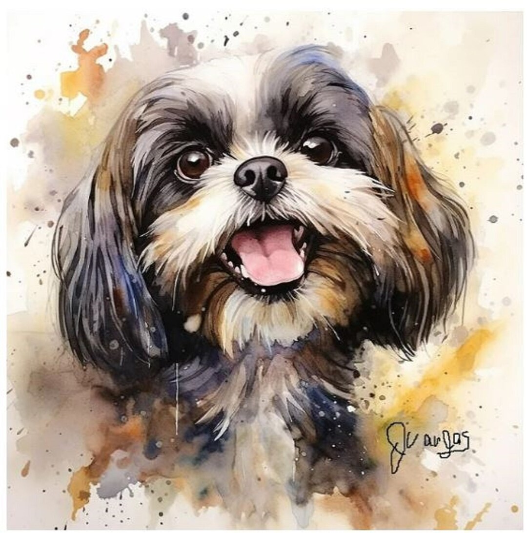 Shih Tzu Painting/ Shih Tzu Art/ Dog Painting/ Fine Art Print/ - Etsy