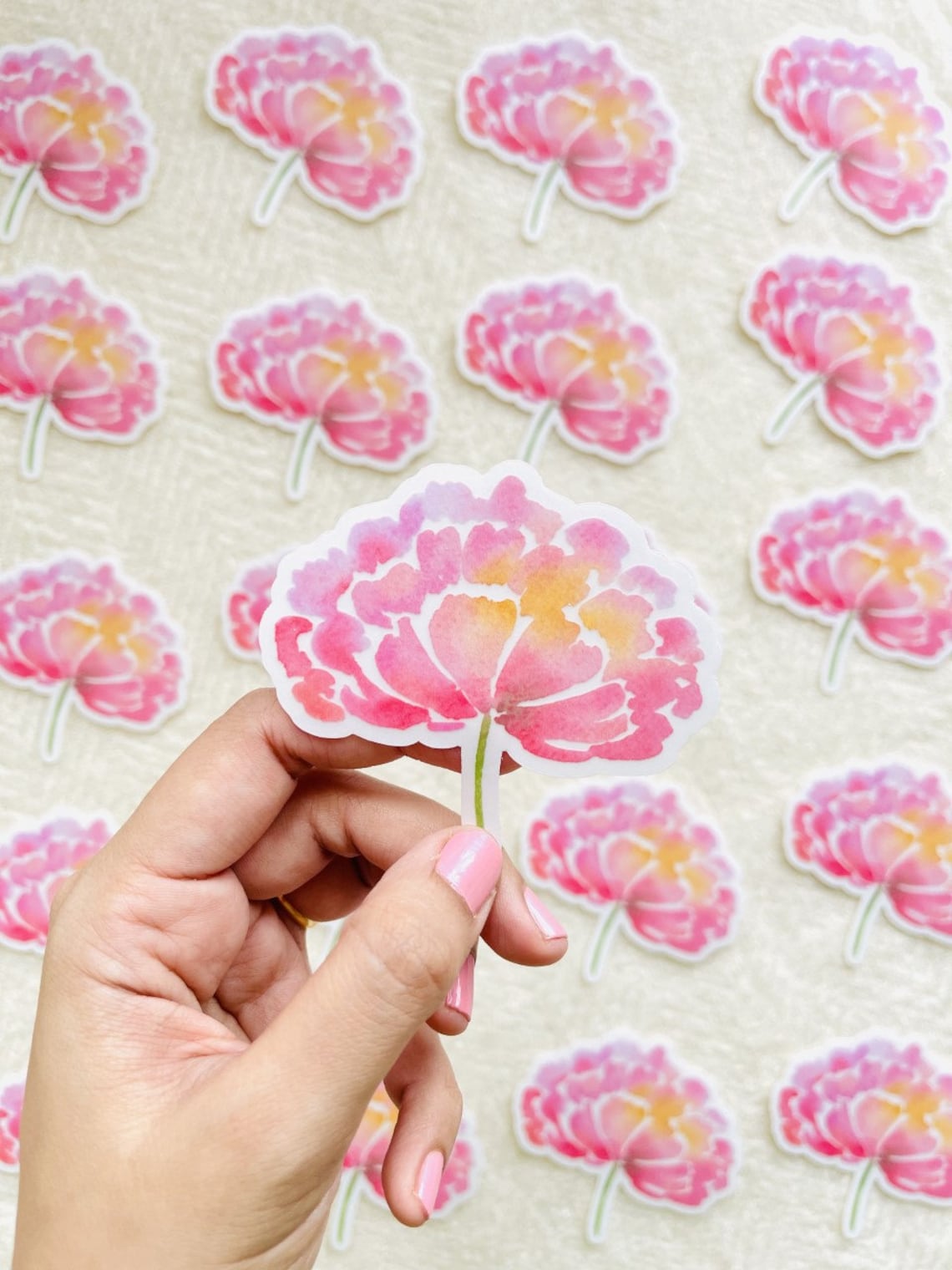 Floral Laptop Sticker Peony Vinyl Sticker Water Bottle - Etsy