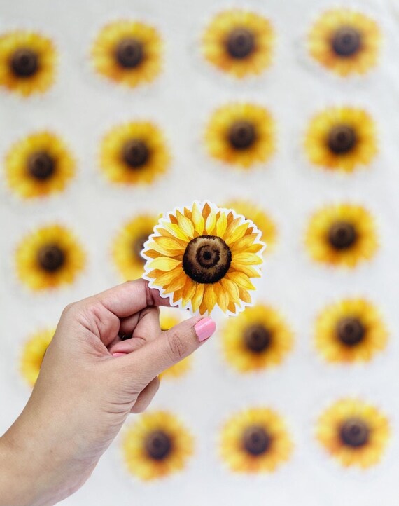 Sunflower Sticker Floral Laptop Sticker Sunflower Vinyl - Etsy