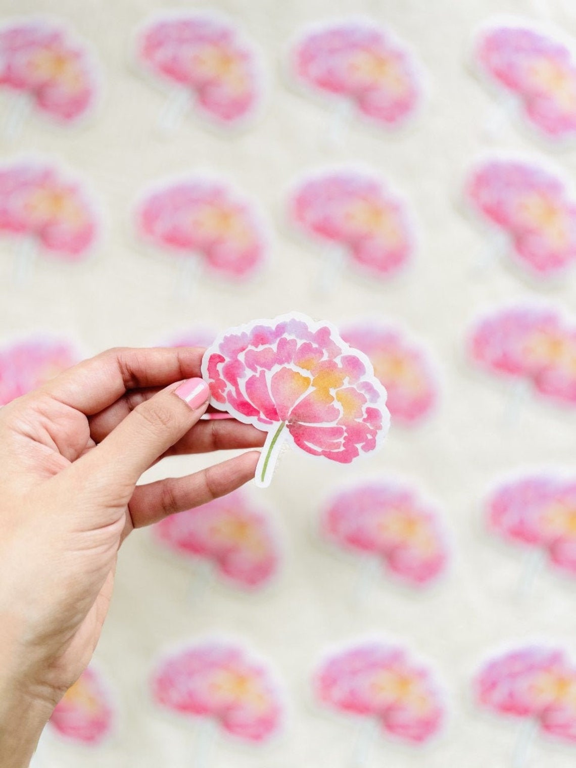 Floral Laptop Sticker Peony Vinyl Sticker Water Bottle - Etsy