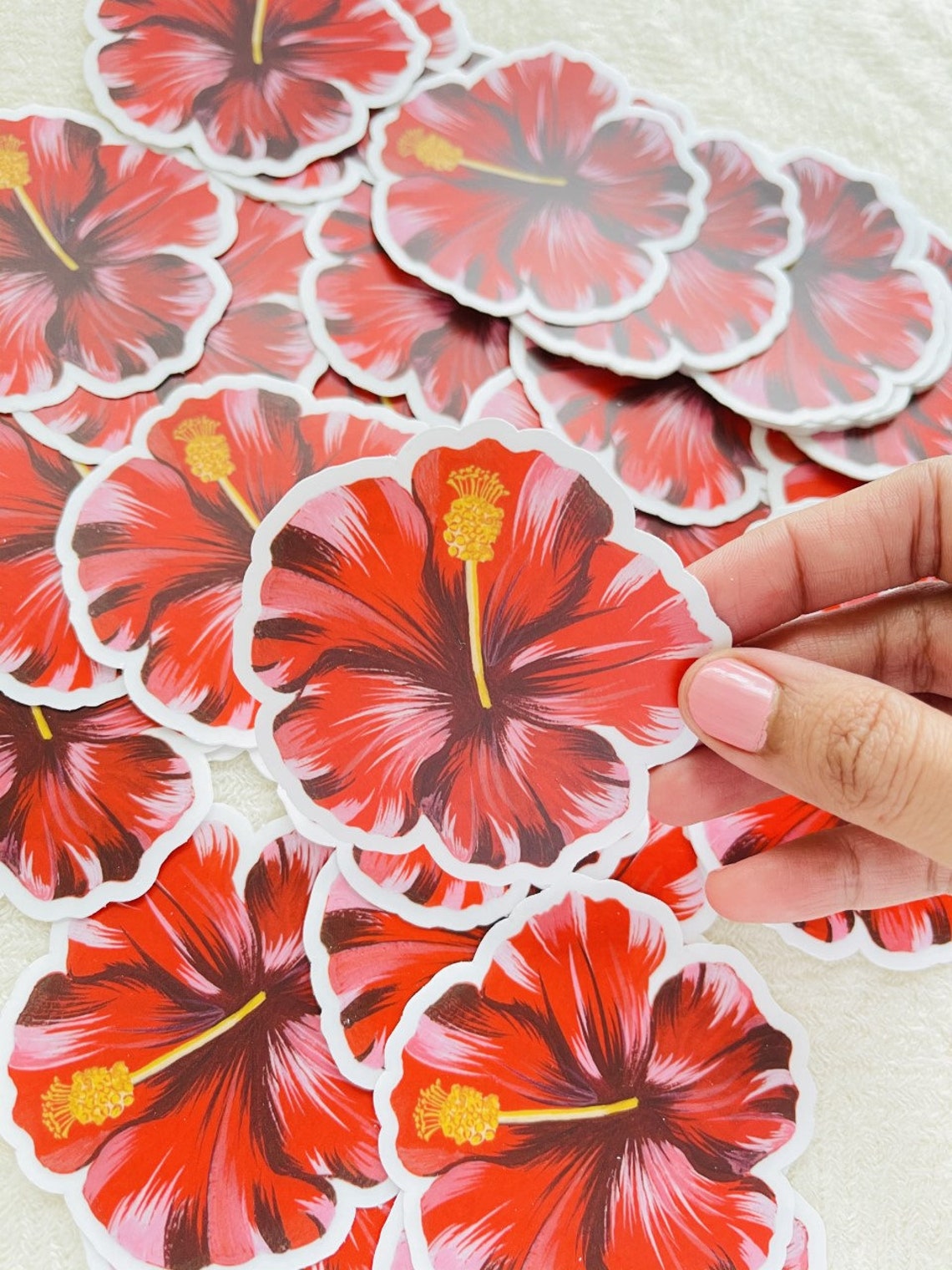 Floral Laptop Sticker, Hibiscus Vinyl Sticker, Water Bottle Sticker ...