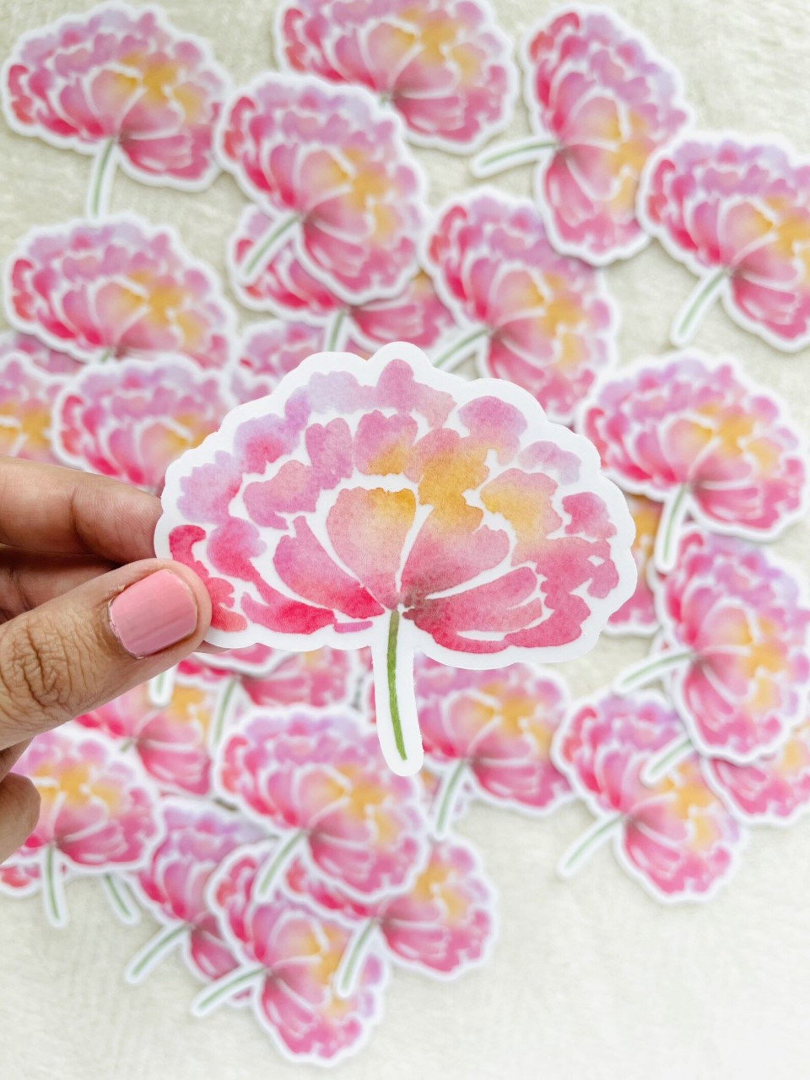 Floral Laptop Sticker Peony Vinyl Sticker water bottle | Etsy