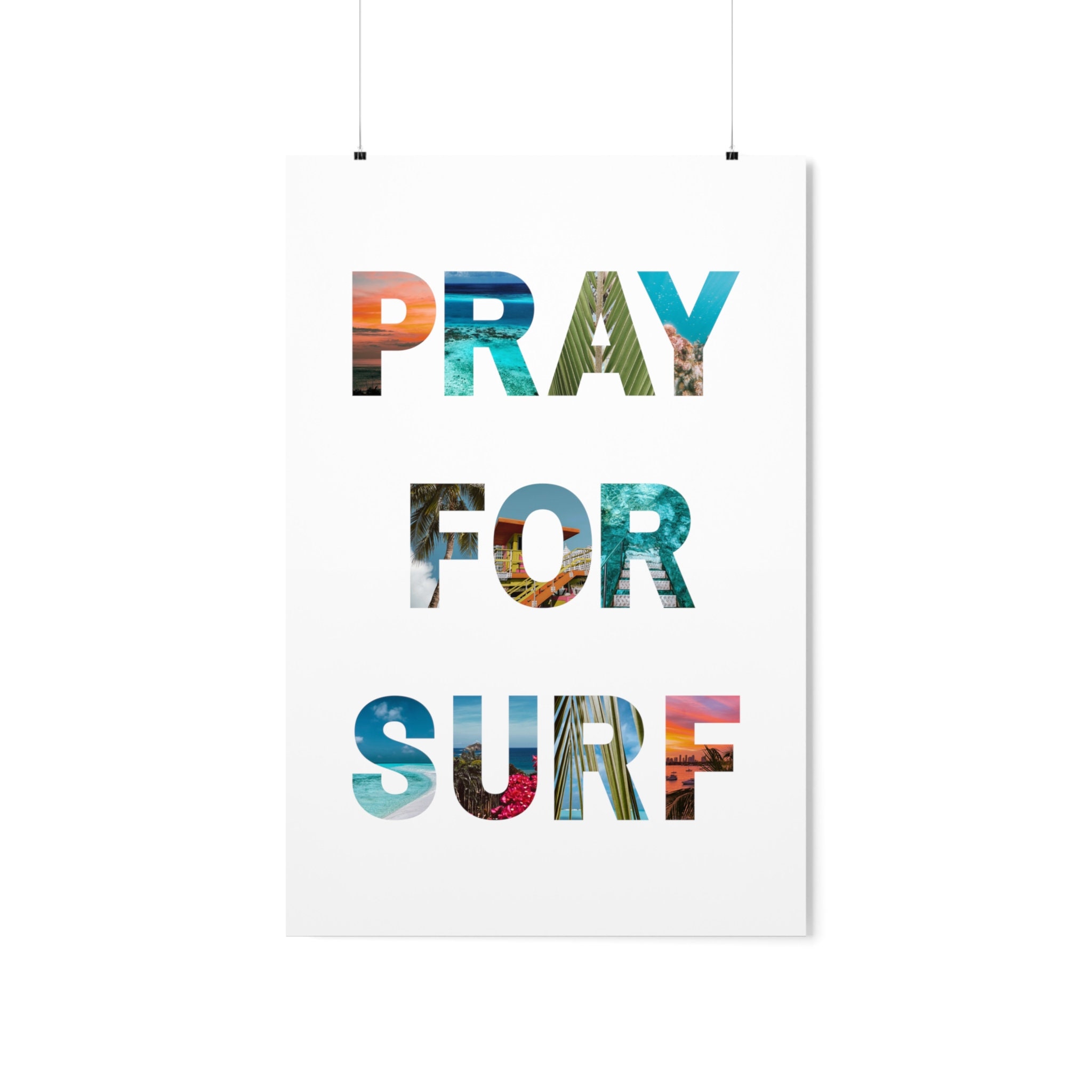 PRAY FOR SURF Print, Surfer Girl Aesthetic, Surfer Girl Poster, Surfer ...
