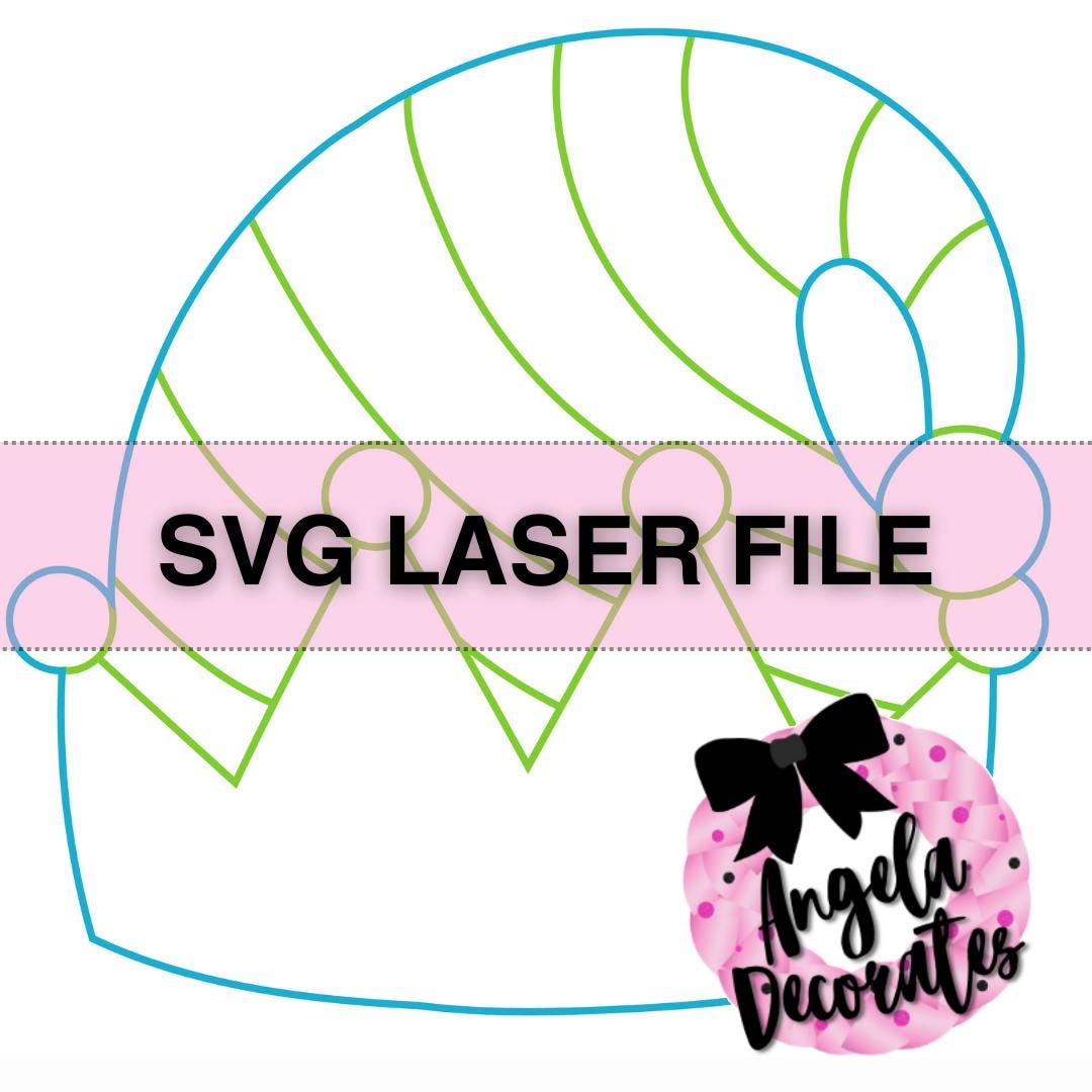 SVG Laser File Christmas Elf Hat Santa Claus Door Hanger Template - Etsy