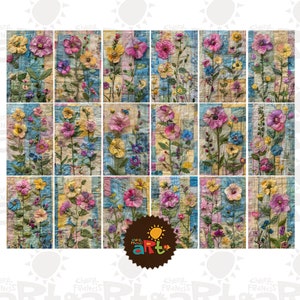 Embroidered Spring Floral Quilt Printable Junk Journal Half Paper ...