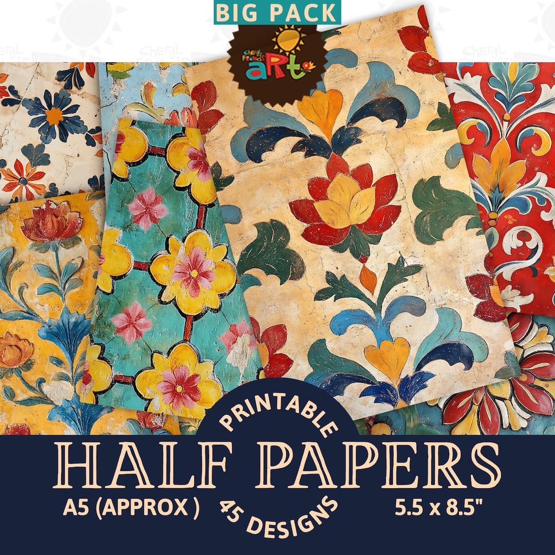 Baroque Mexican Folk Art Distressed Wall Decoration Printable Junk ...