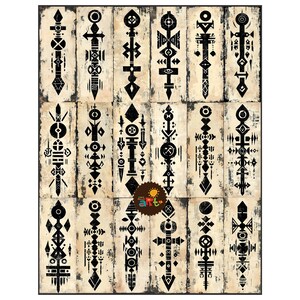 Ancient Tribal Runes Light Printable Tall Slim Junk Journal Papers for ...