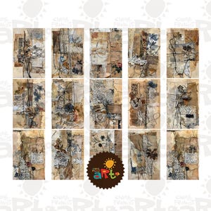 Messy Messy Textile Collage Printable Junk Journal Half Paper Rustic ...