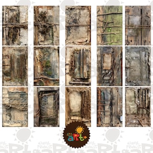 15 Rustic Assemblage Paper Collage Printable Junk Journal Half Papers ...