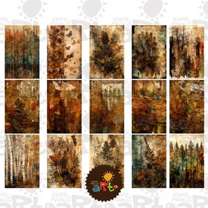 Woodsy Forest Paper Collage Printable Junk Journal Half Papers - Etsy