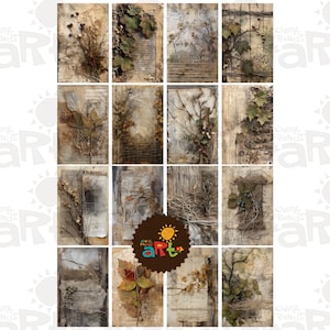 16 Rustic Assemblage Part Two Paper Collage Printable Junk Journal Half ...