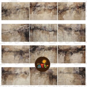 Layered Paper Grunge Collage Printable Junk Journal Horizontal Half ...