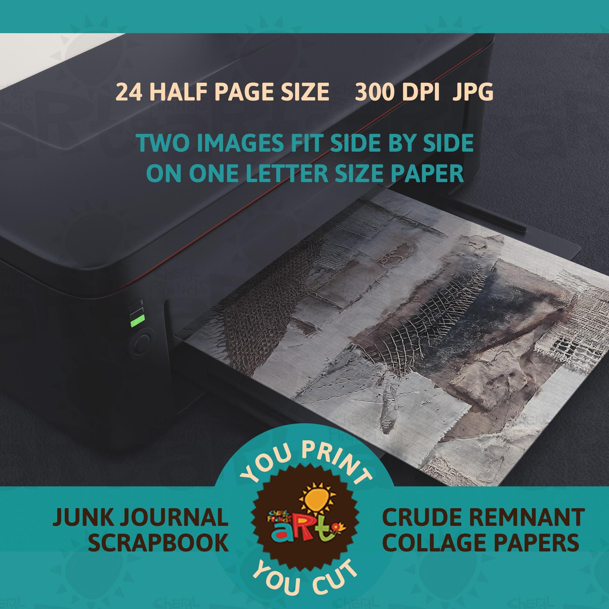 Crude Worn Remnant Collage Junk Journal Half Paper Printable Background ...