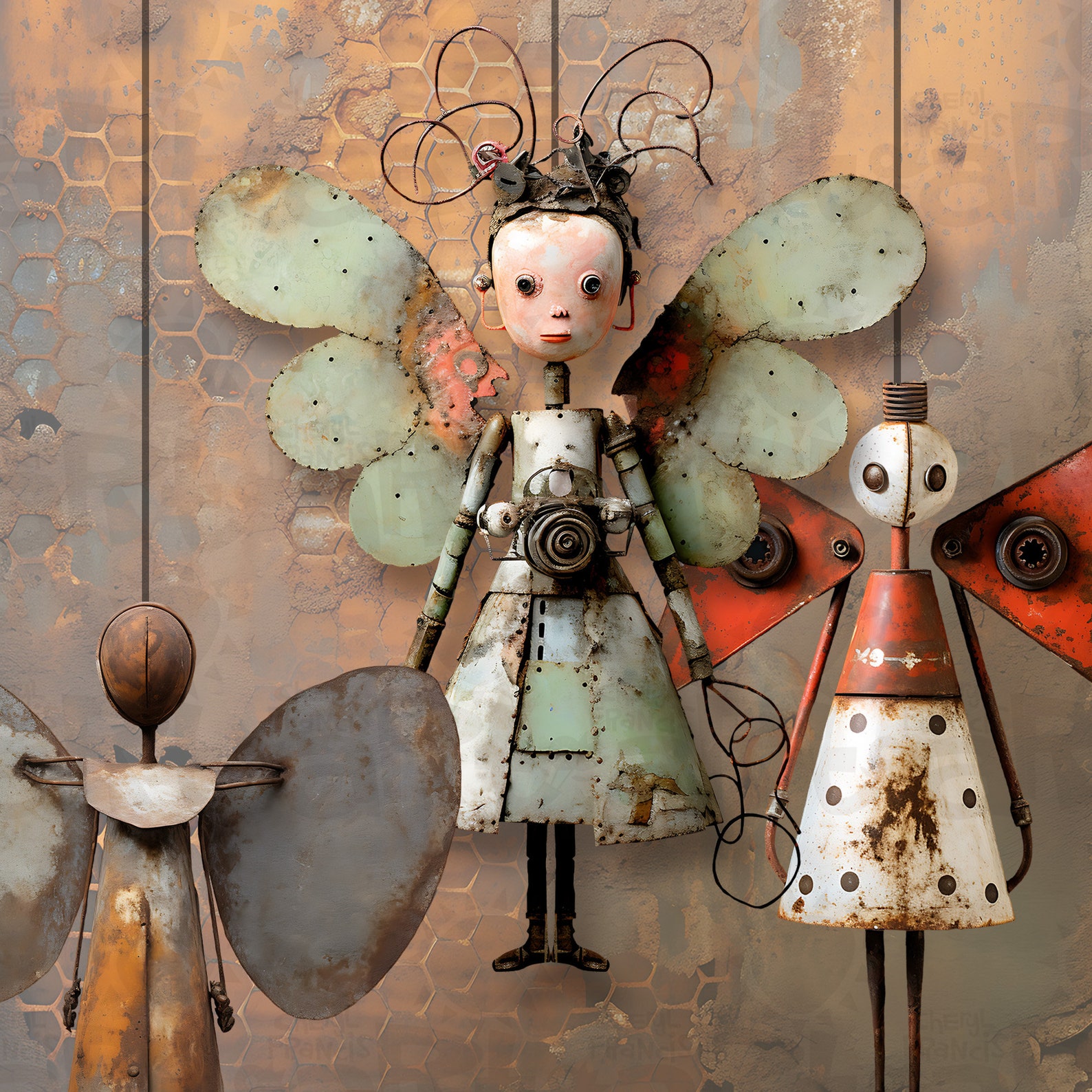 Junk Angels, Scrap Fairies, 25 Fussy Cut Printable Art Junk Journal ...