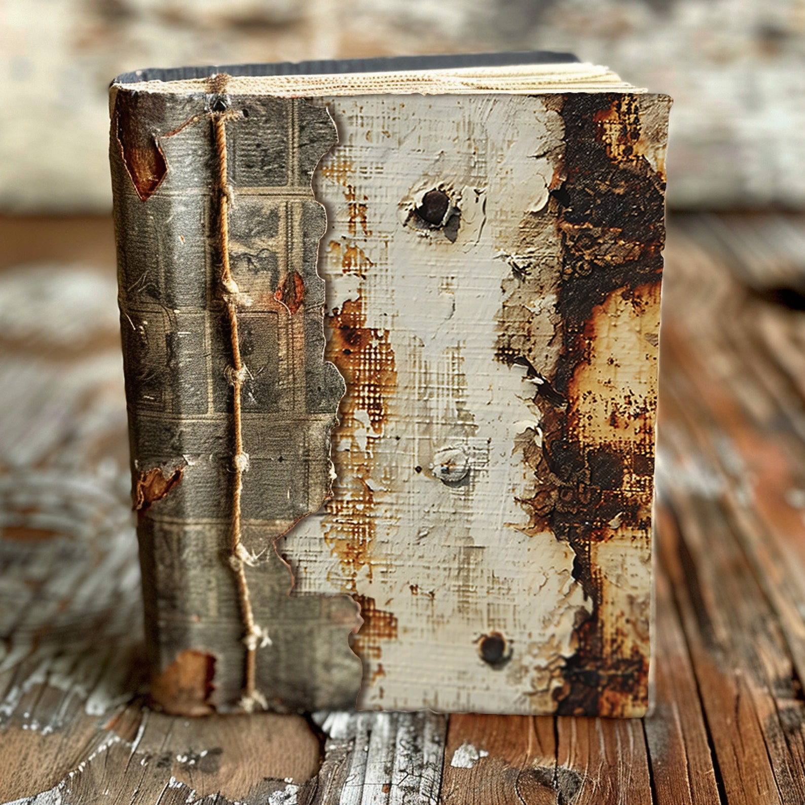 Rusty Tattered Canvas Printable Junk Journal Half Paper Decorative ...