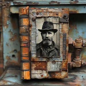 Assemblage of Manly Man Collage Portrait Junk Journal Half Page ...