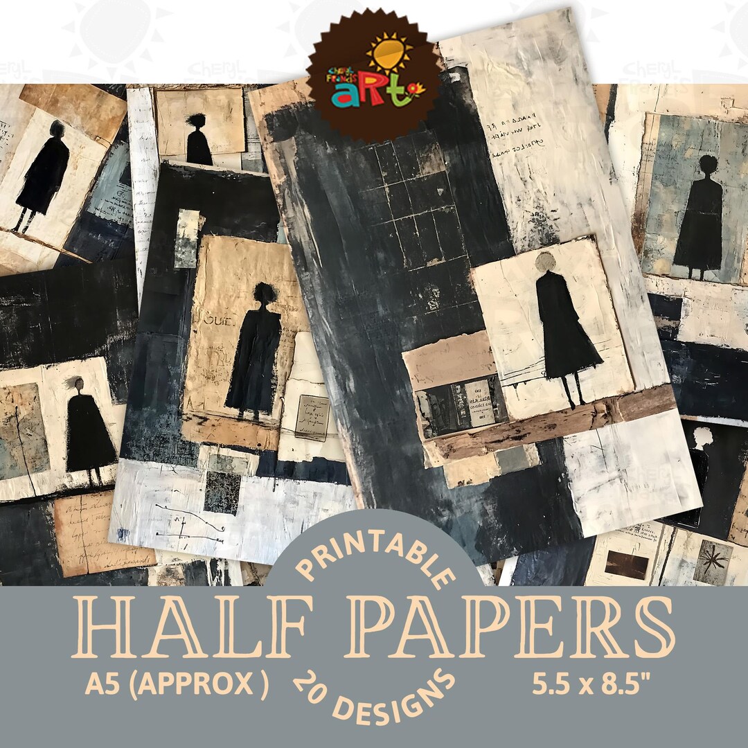 Woman Figure Rustic Collage Earthy Tones Printable Junk Journal Pages ...