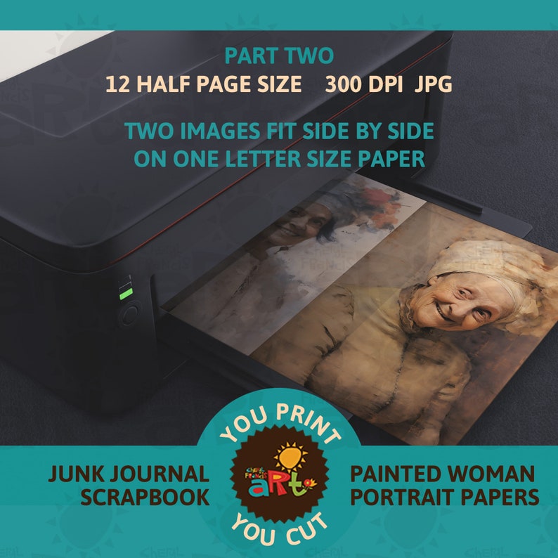 Stylized Painted Portraits of Fun Quirky Women Part 2 Collage Printable ...