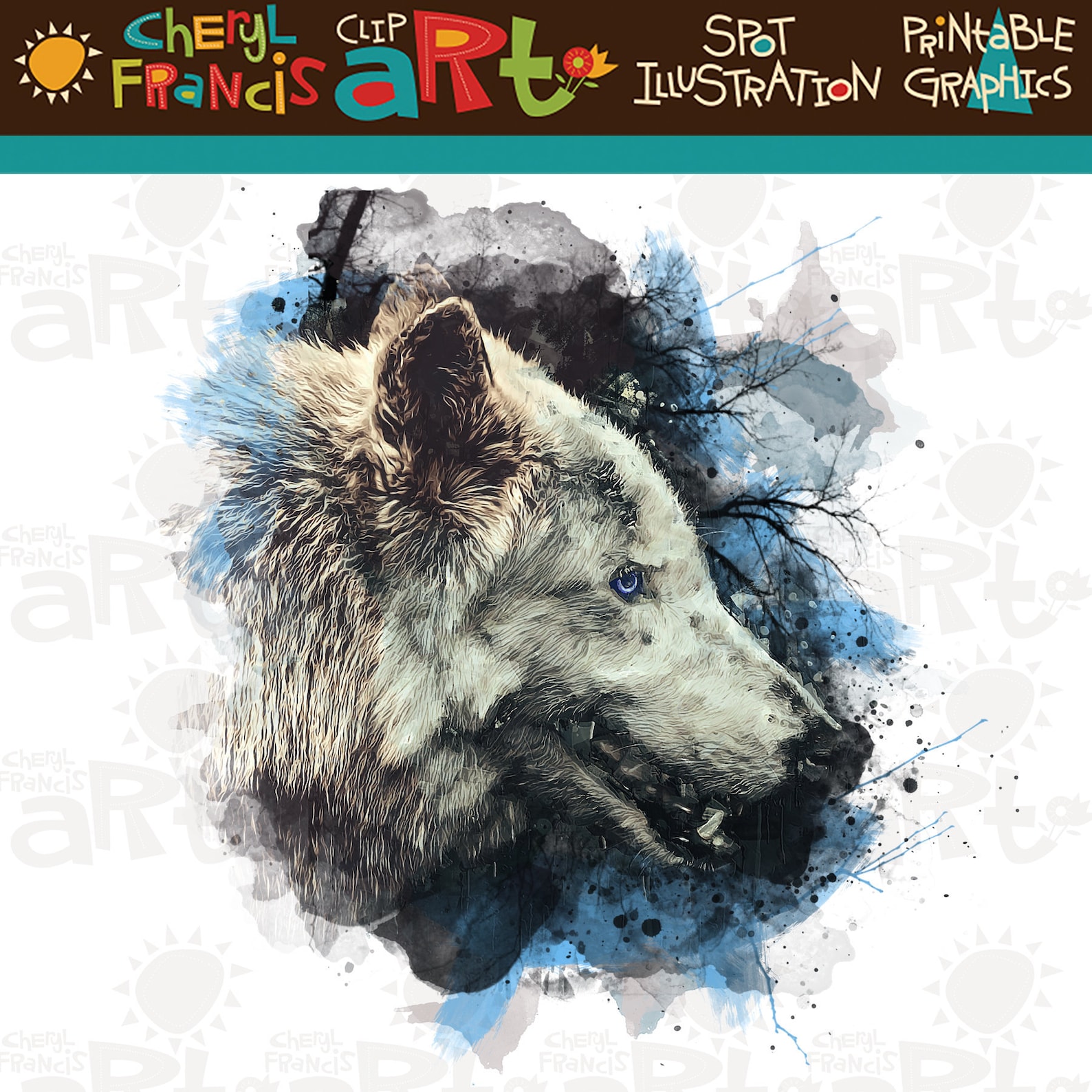 Painted Animals for Sublimation Wolf PNG - Etsy