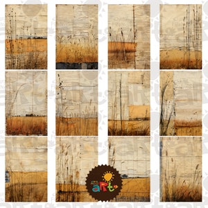 Hay Fields Scrap Junk Journal Printable Textile Half Papers, Scrapbook ...