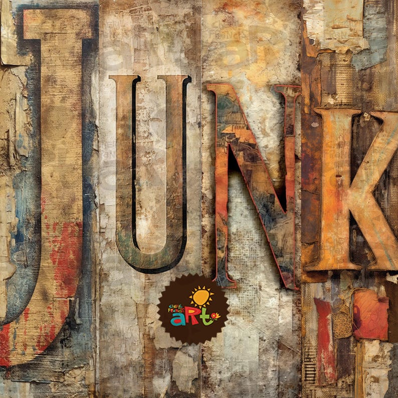 All Caps Antique Signage Page Decoration, Style D, Junk Journal ...