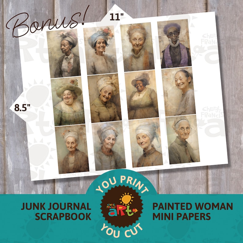 Stylized Painted Portraits of Fun Quirky Women Part 2 Collage Printable ...
