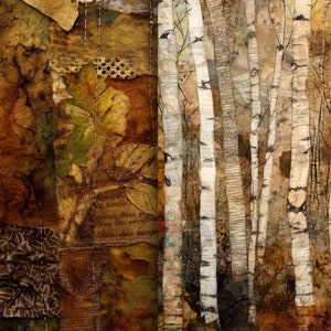 Woodsy Forest Paper Collage Printable Junk Journal Half Papers - Etsy