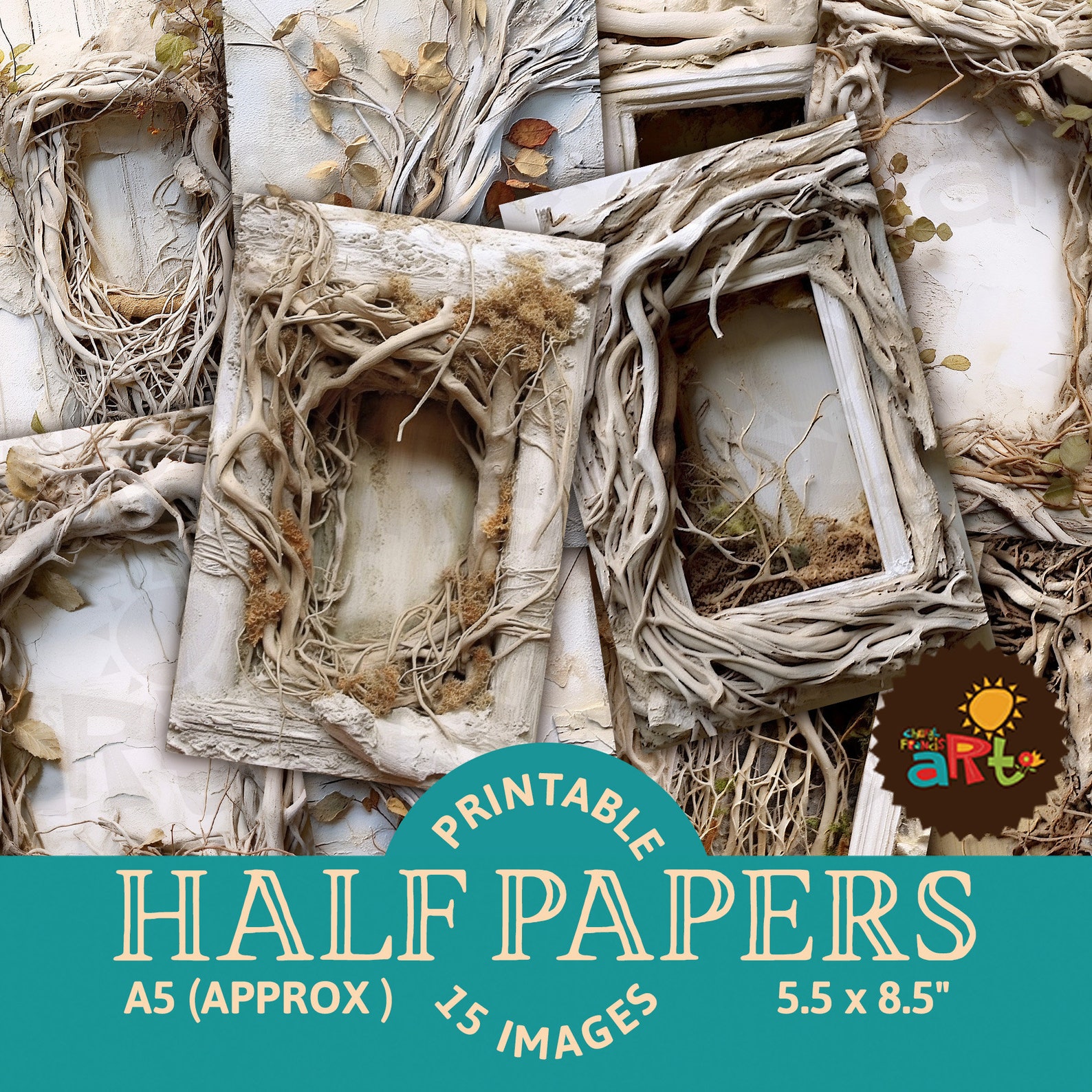 White Driftwood Paper Collage Printable Junk Journal Half Papers - Etsy