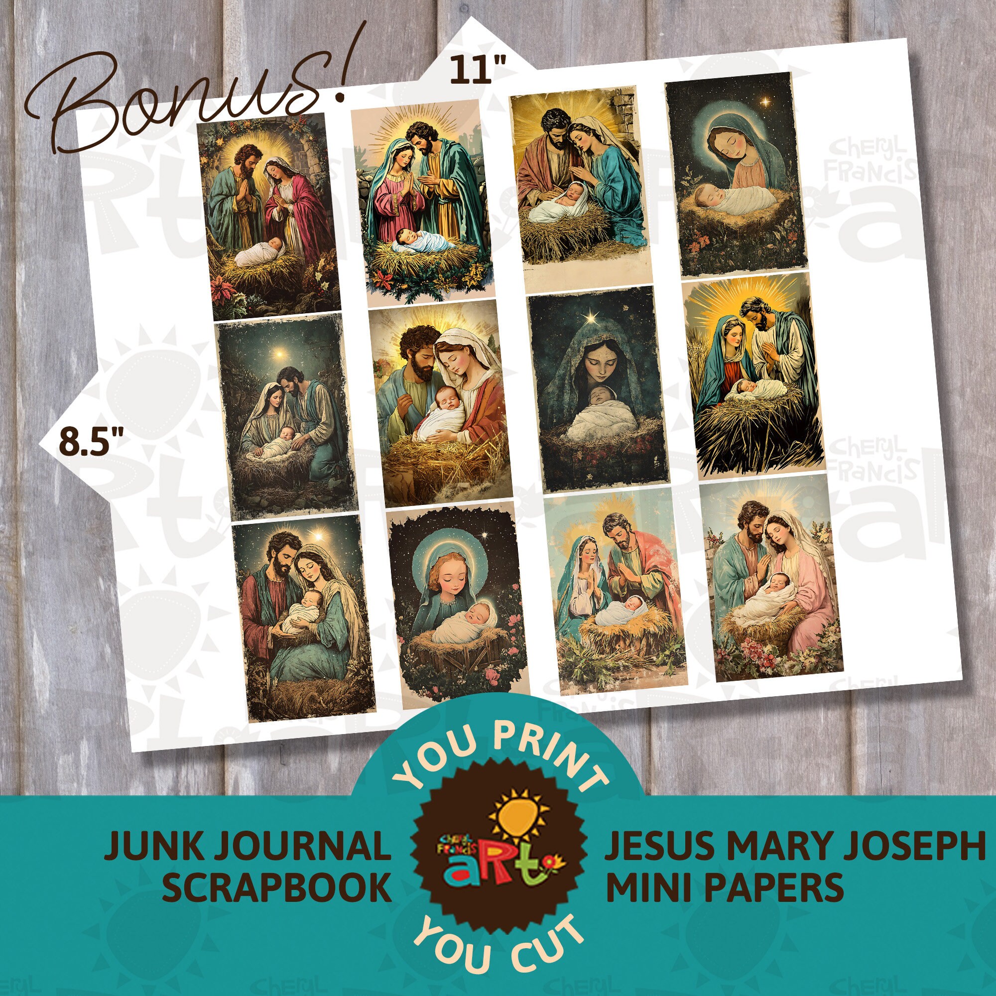 Baby Jesus Mary and Joseph Christmas Nativity Manger Scene Printable ...