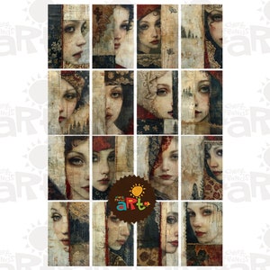 Partial Portrait Girl Peeking From Collage Printable Junk Journal Half ...