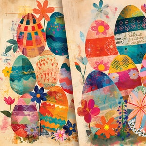 Brightly Colored Easter Eggs Craft Background Printable Holiday Page ...