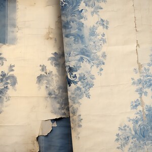 Battered Blues Scrap Collage Printable Junk Journal Half Paper ...