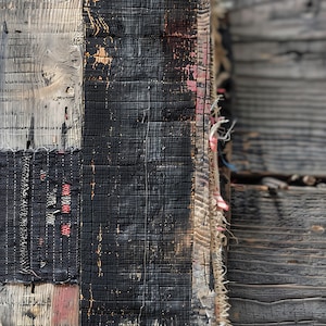 Wood & Fabric Collage Mixed Media Profile Printable Junk Journal Half ...