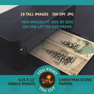 Classic Commercial Christmas Scenes Printable Tall Slim Junk Journal ...