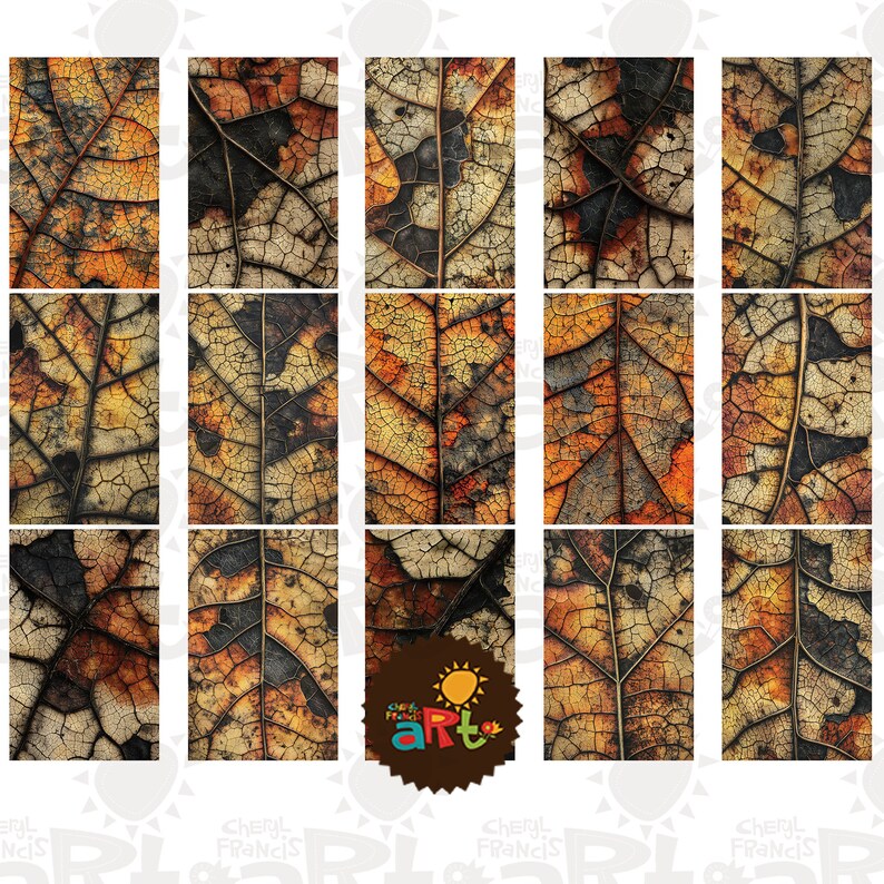 Halloween Decay Leaf Vein Printable Junk Journal Half Paper Ephemera ...