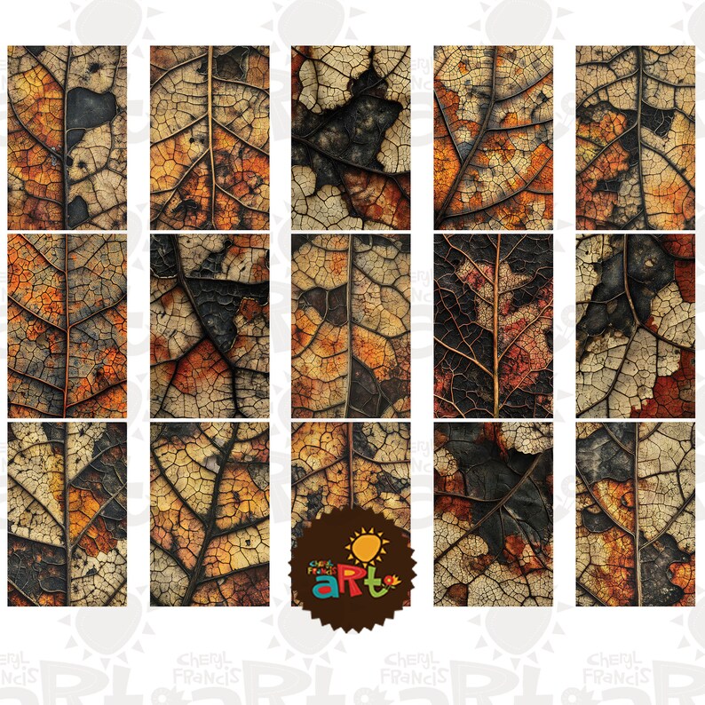 Halloween Decay Leaf Vein Printable Junk Journal Half Paper Ephemera ...