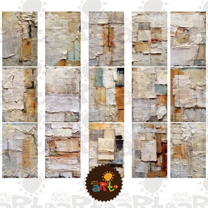 Simple Fabric Scraps Collage Printable Junk Journal Half Papers - Etsy