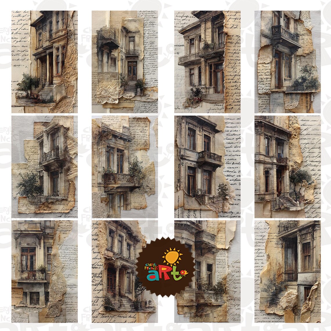 Baroque Home Architectural Curb Appeal With Handwriting Ephemera ...