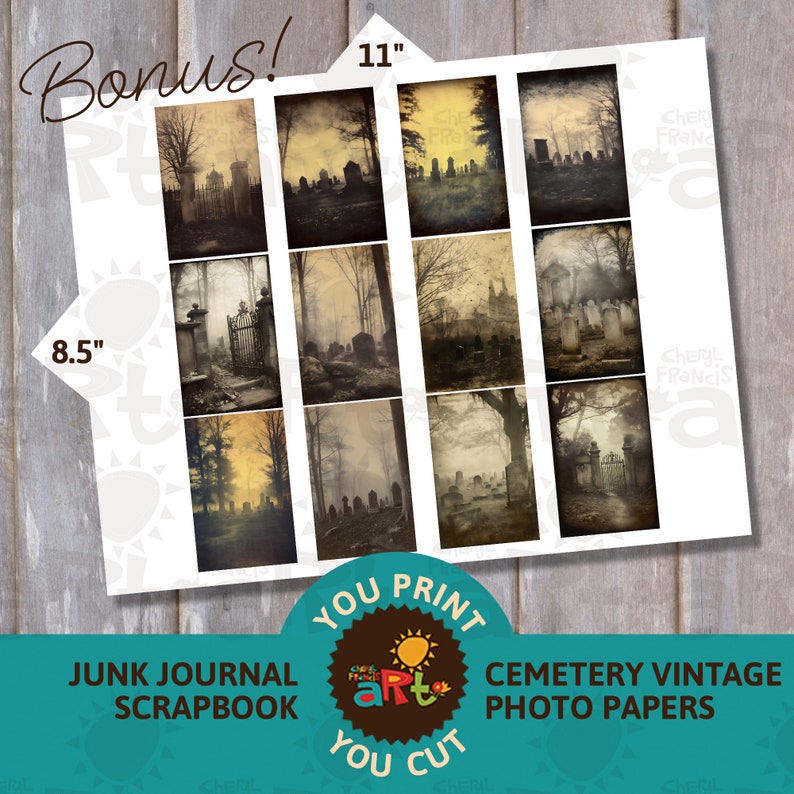 Eerie Cemetery, Graveyard: Early Photography Style Printable Junk ...
