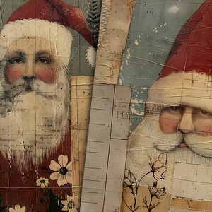 Santa Face Collage Ephemera Printable Junk Journal Half Paper ...
