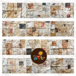 Grungy Texture Style 2 Collage Printable Junk Journal Horizontal Half ...