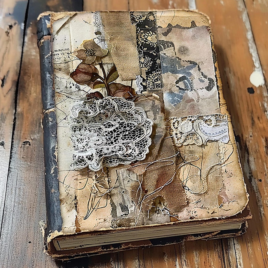 Messy Messy Textile Collage Printable Junk Journal Half Paper Rustic ...