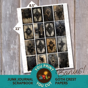Goth Paper Collage Printable Junk Journal Half Papers for Book Making ...