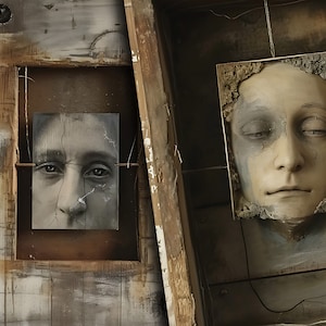 Face Assemblage in a Box Collage Printable Junk Journal Half Papers ...